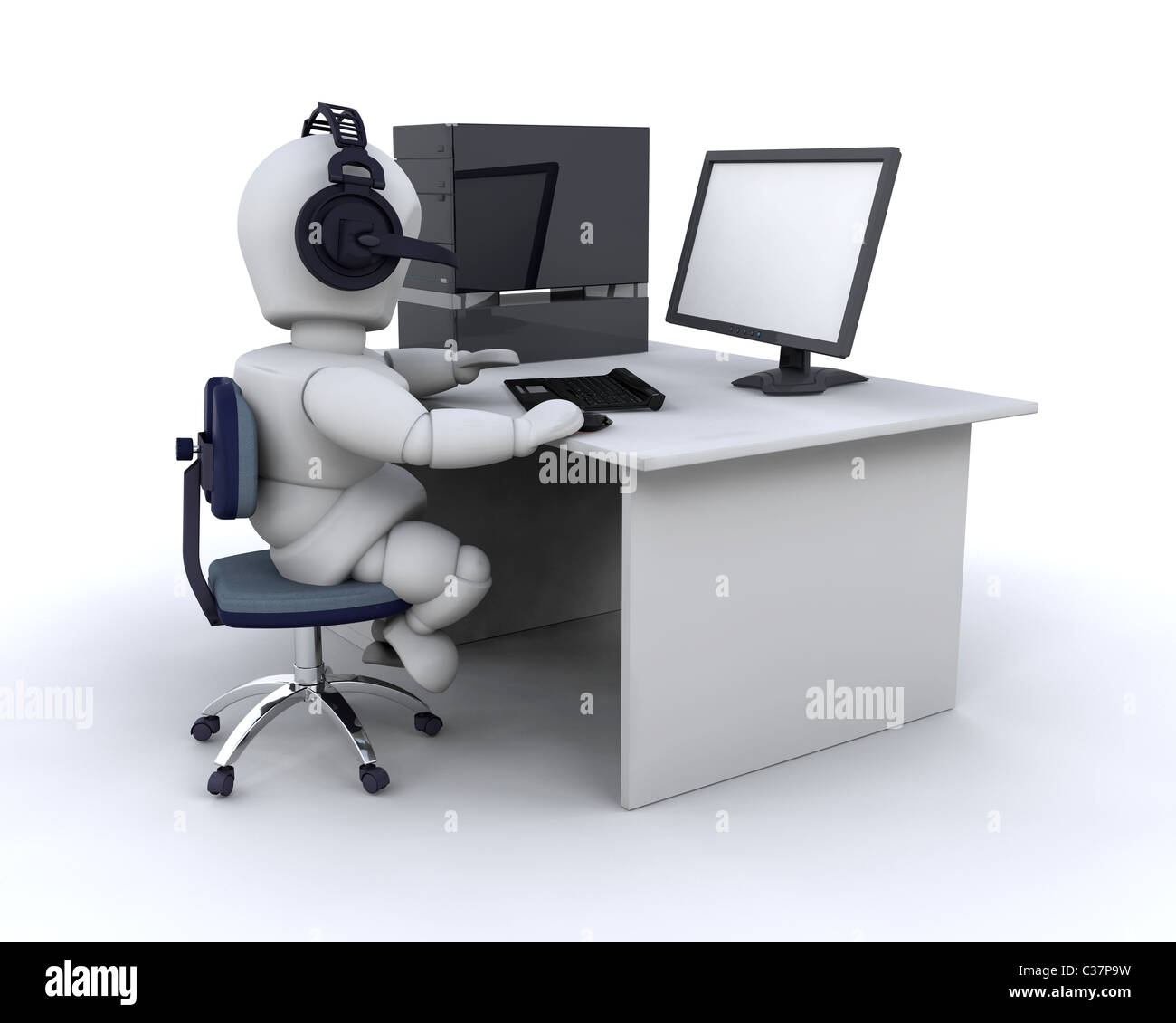 3D render of a man chatting over the internet Stock Photo - Alamy