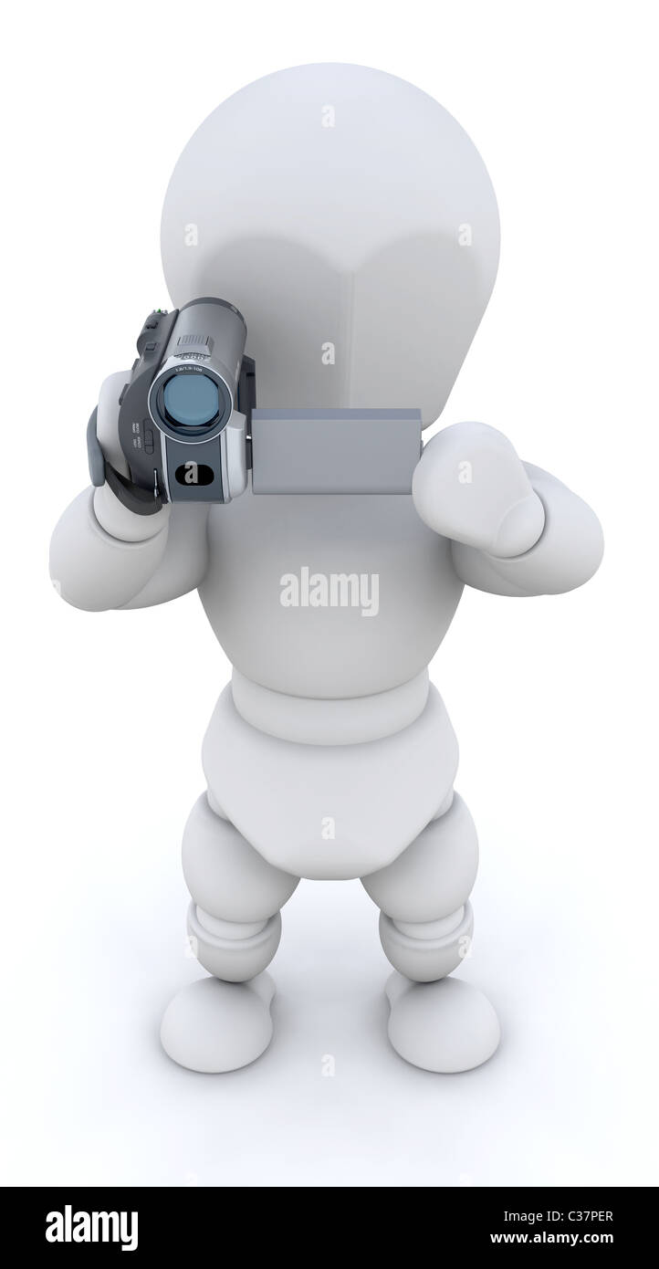 3D render of a man with a video camera Stock Photo - Alamy