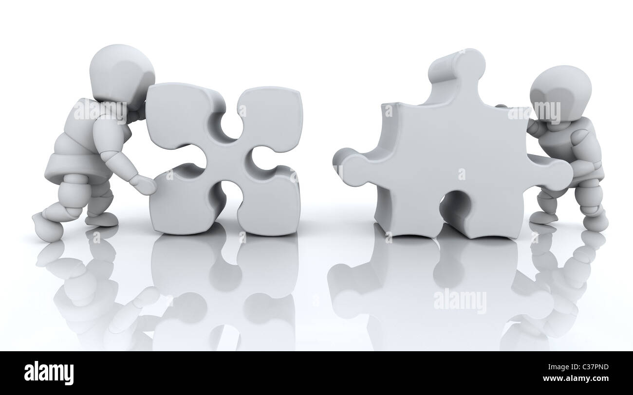 3d man solving problem Cut Out Stock Images & Pictures - Alamy