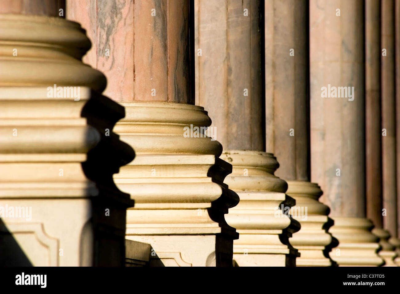 Large support columns are part of the architectural grandeur on the ...