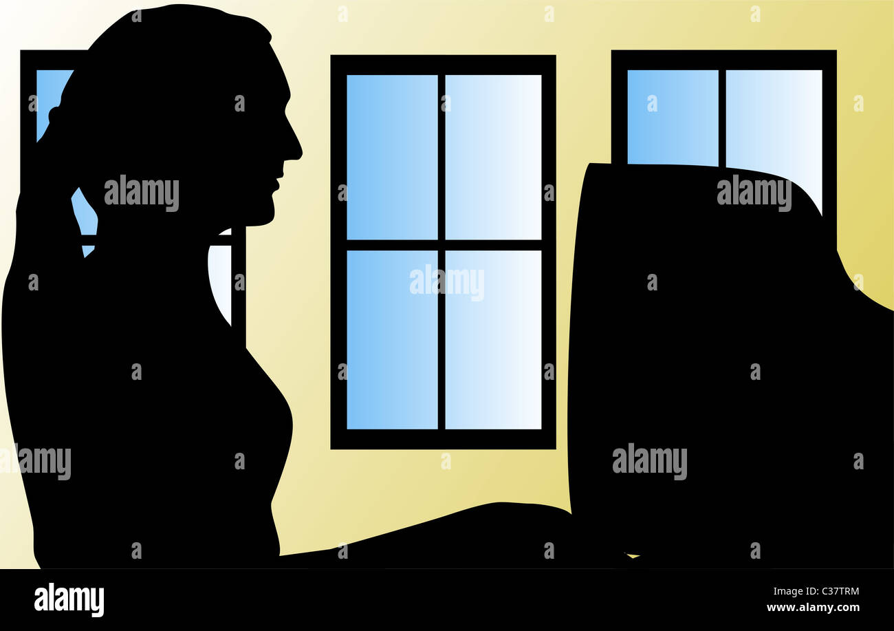 lady working in a computer Stock Photo - Alamy