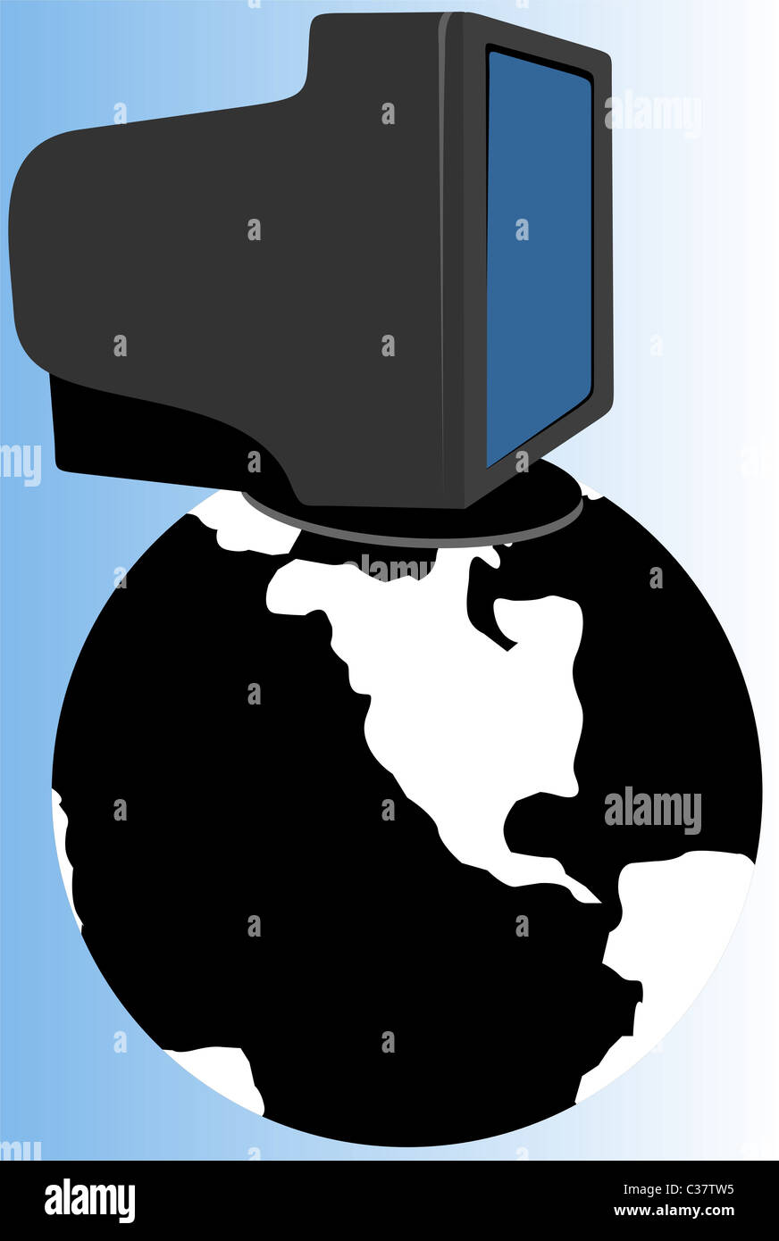 computer monitor and earth Stock Photo - Alamy