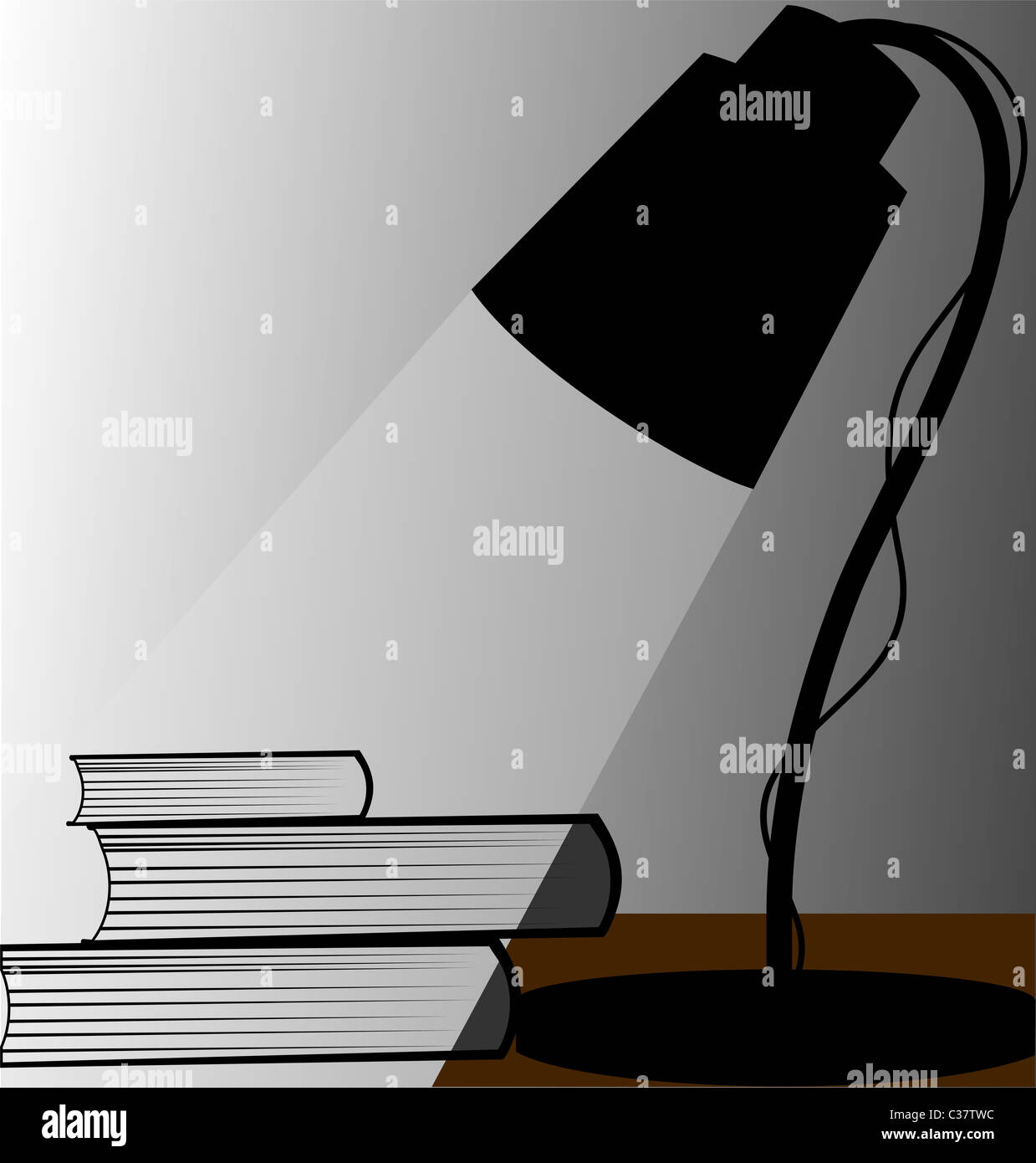 table lamp and books Stock Photo - Alamy