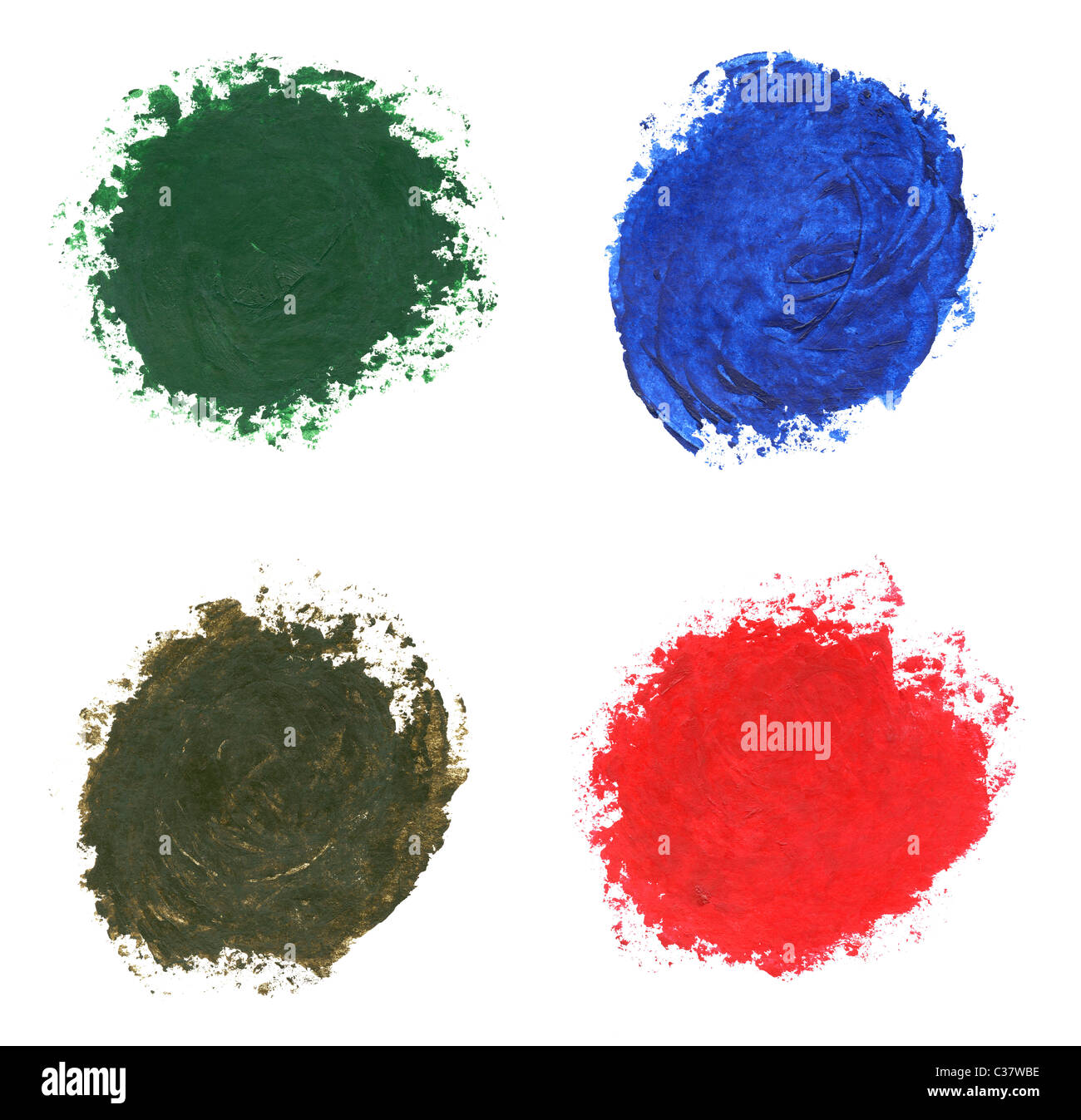 Set of watercolor blobs, isolated on white background Stock Photo - Alamy