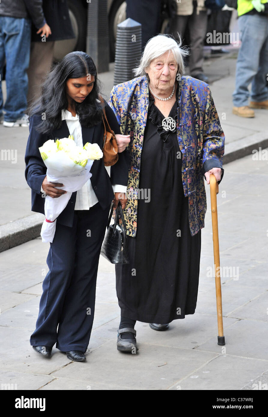 Anna Wing and guest The Funeral of Wendy Richard at St Mary's Church ...