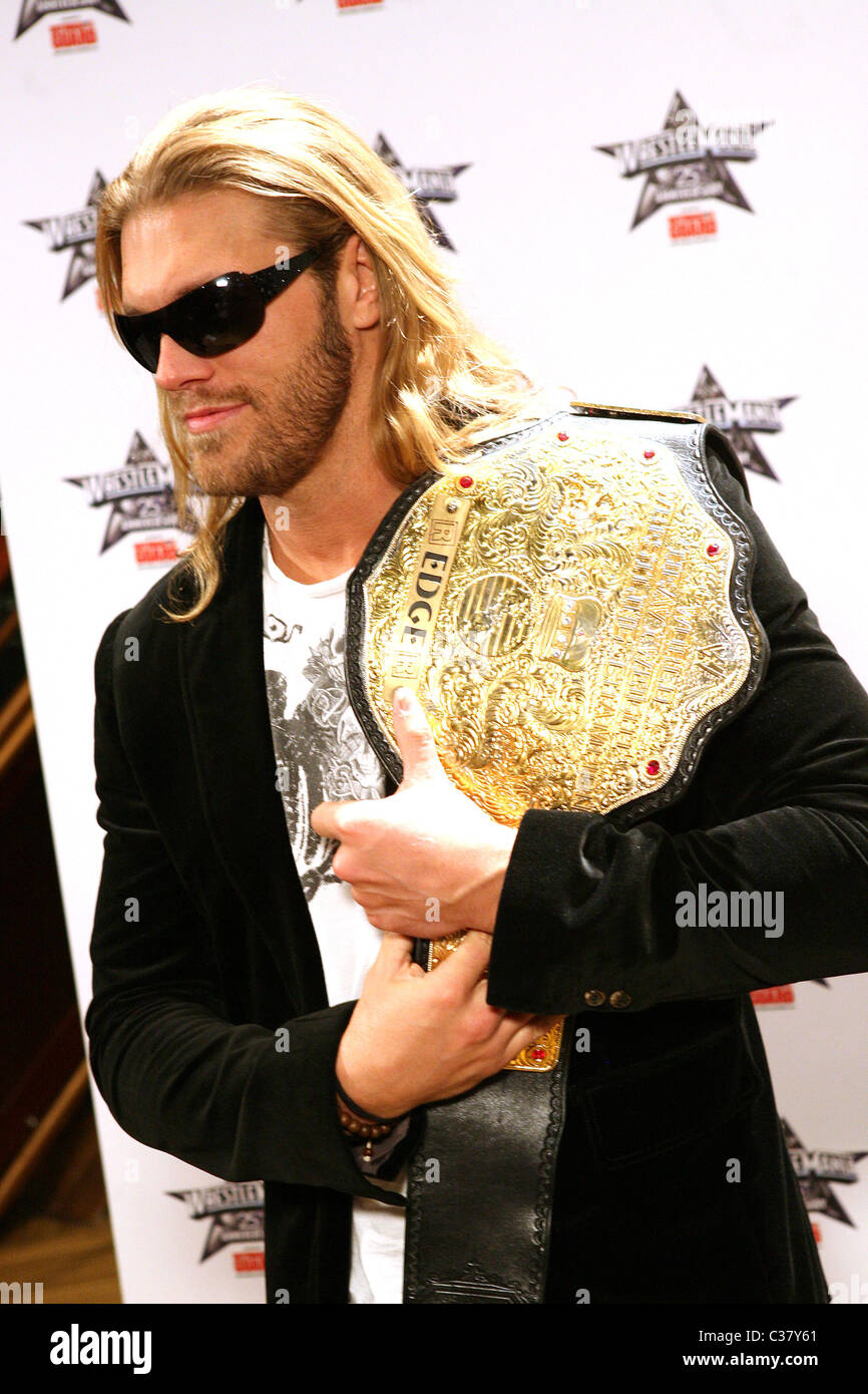 Edge WrestleMania 25th anniversary press conference at the Hard Rock ...