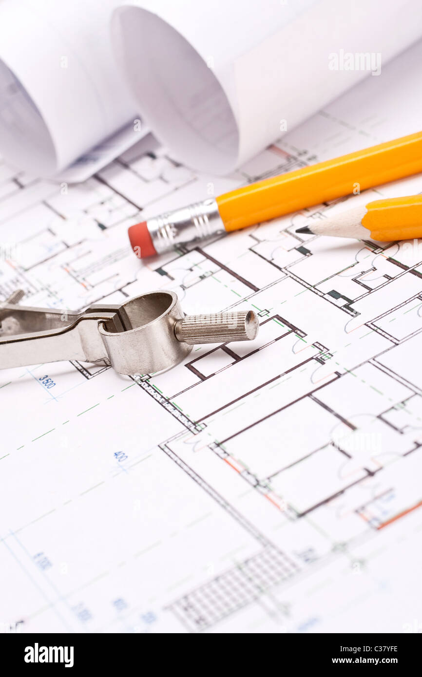 Architect drawings hi-res stock photography and images - Alamy