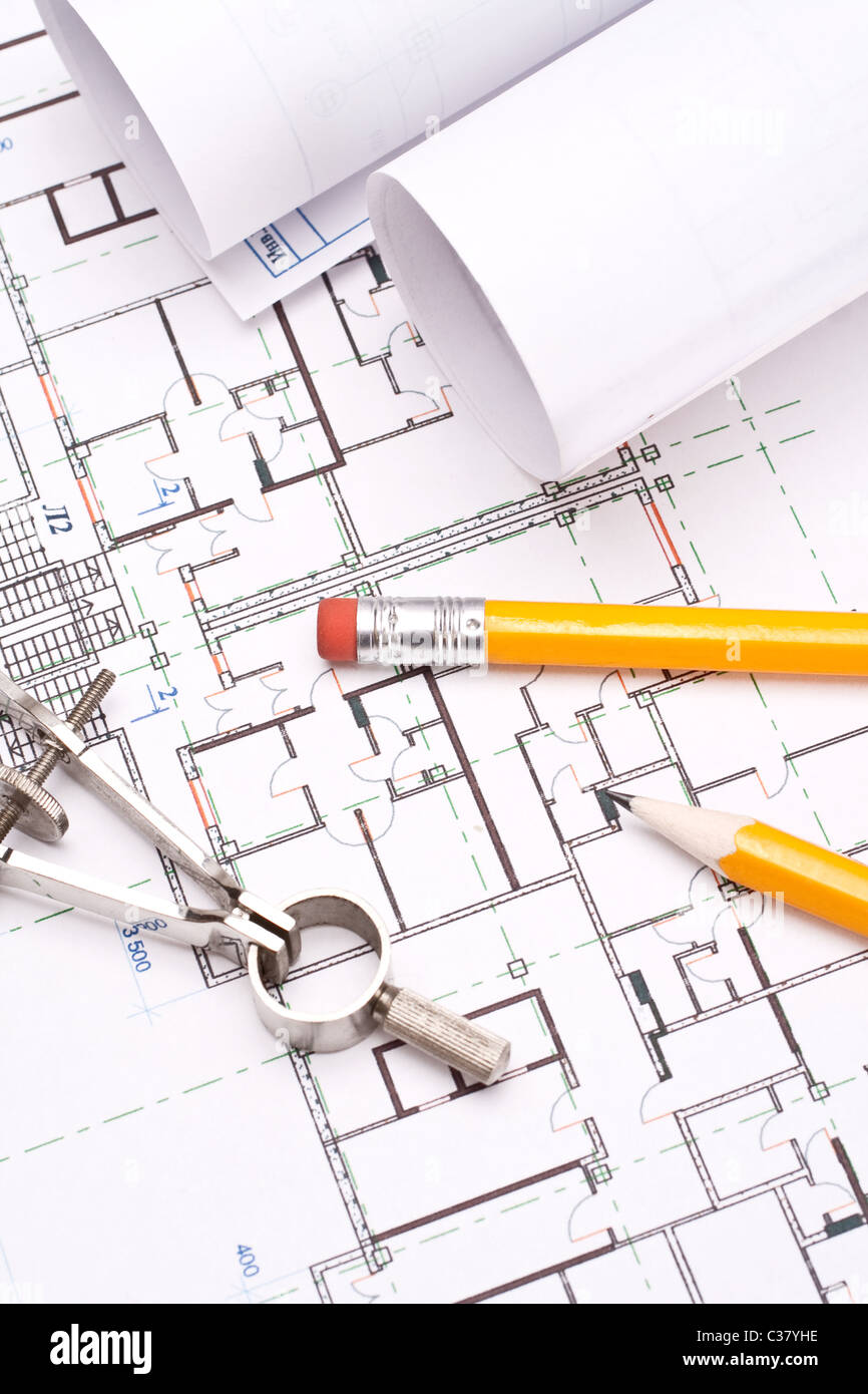 Architect drawings hi-res stock photography and images - Alamy