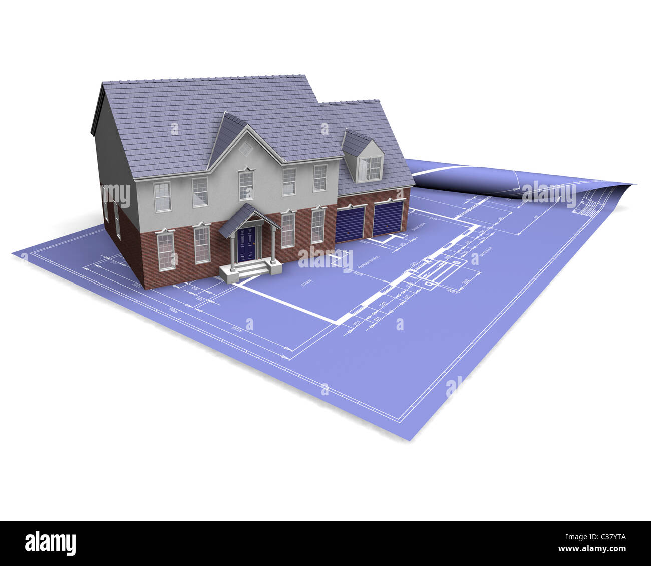 Building a modern house Cut Out Stock Images & Pictures - Alamy
