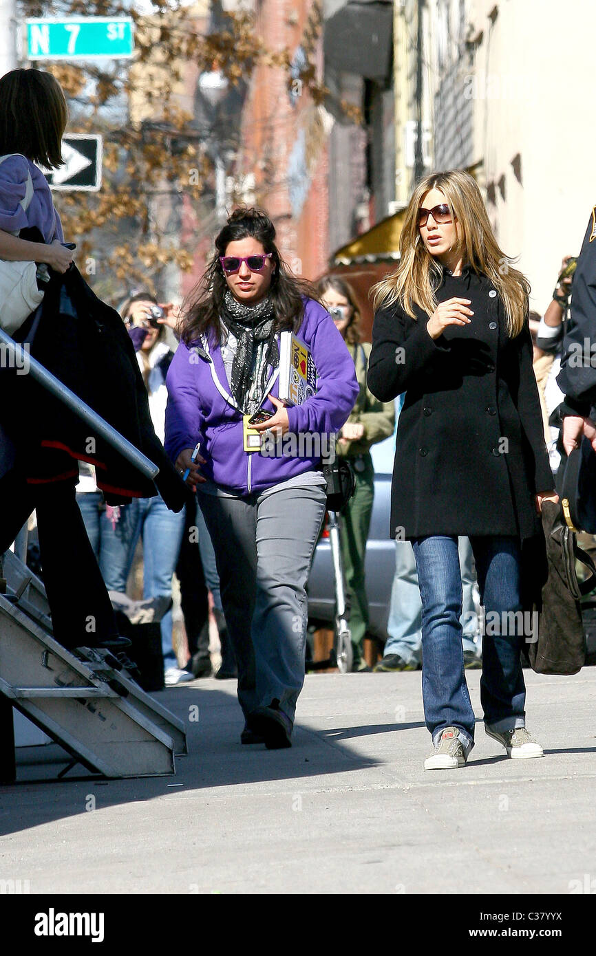 Jennifer Aniston on the set of her new film 'The Baster' filming in ...