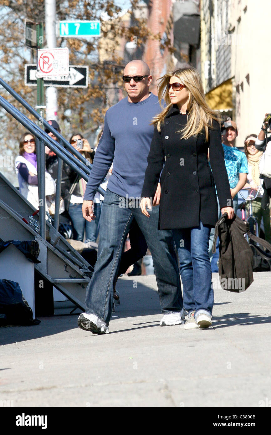 Jennifer Aniston on the set of her new film 'The Baster' filming in ...