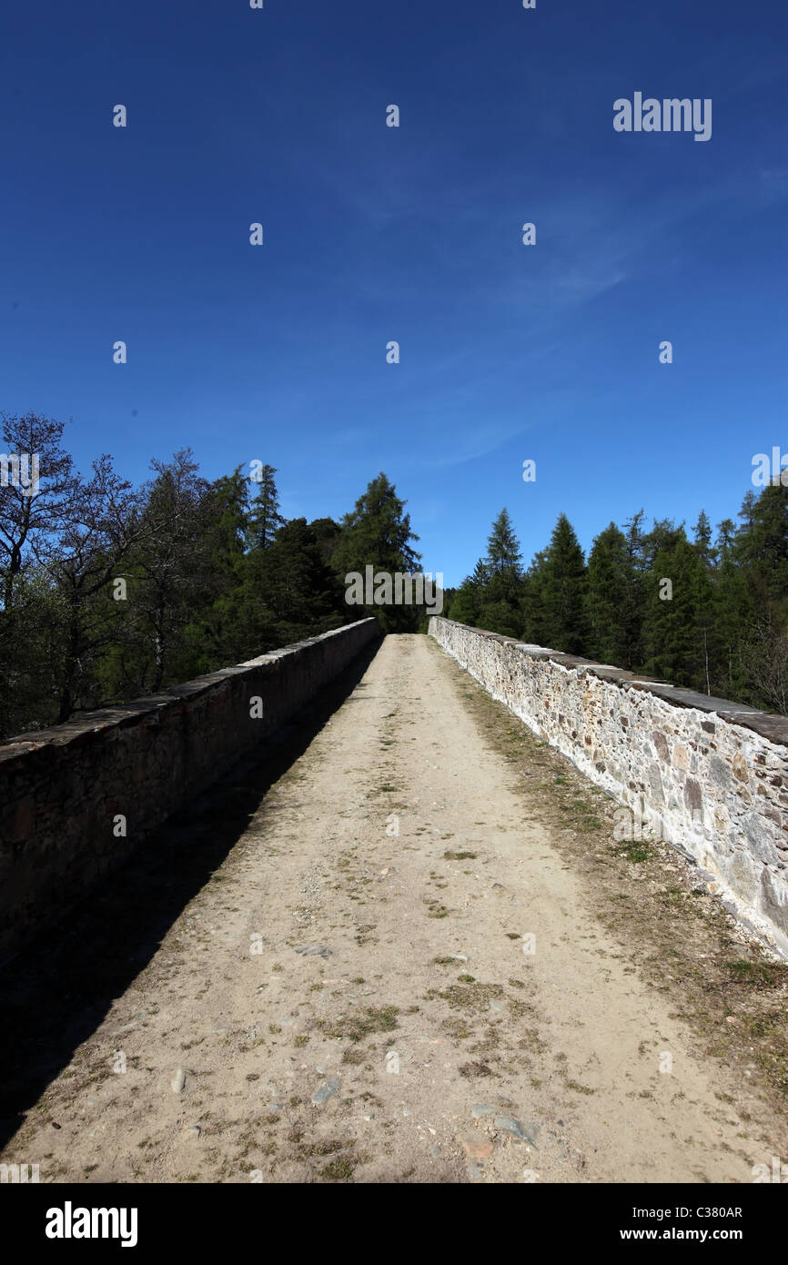 The newly refurbished (2011) old Invercauld Bridge over the River Dee ...