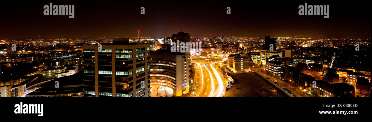 A view of Birmingham city from the Edgbaston area at night Stock Photo ...