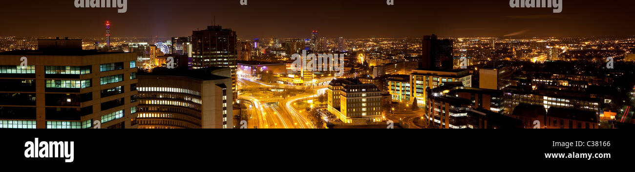 A view of Birmingham city from the Edgbaston area at night Stock Photo ...
