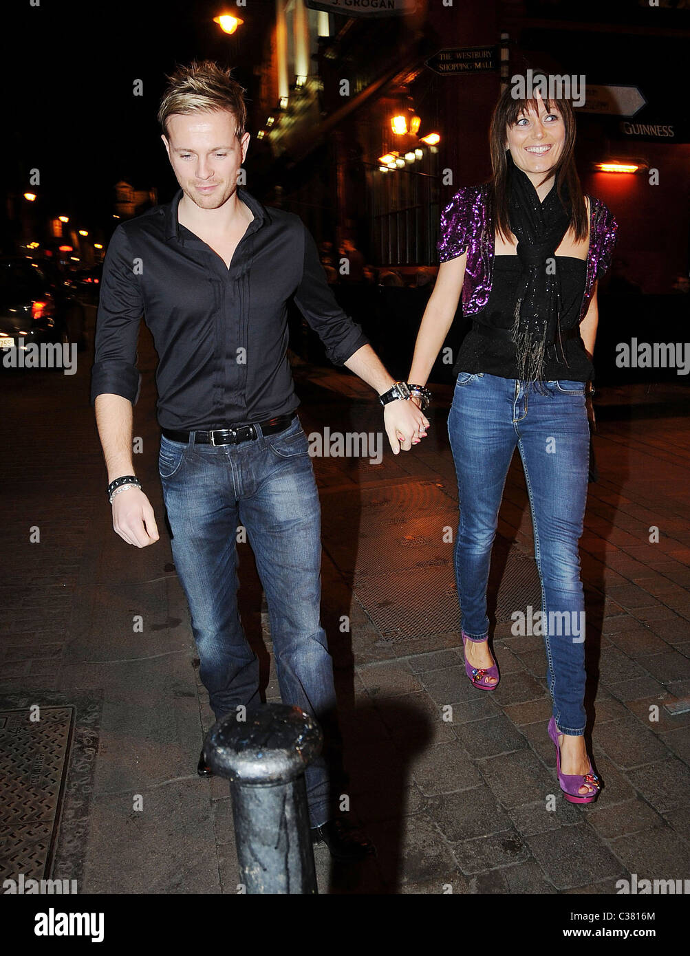 Westlife's Nicky Byrne and wife Georgina at Gourmet Burger Kitchen (GBK ...