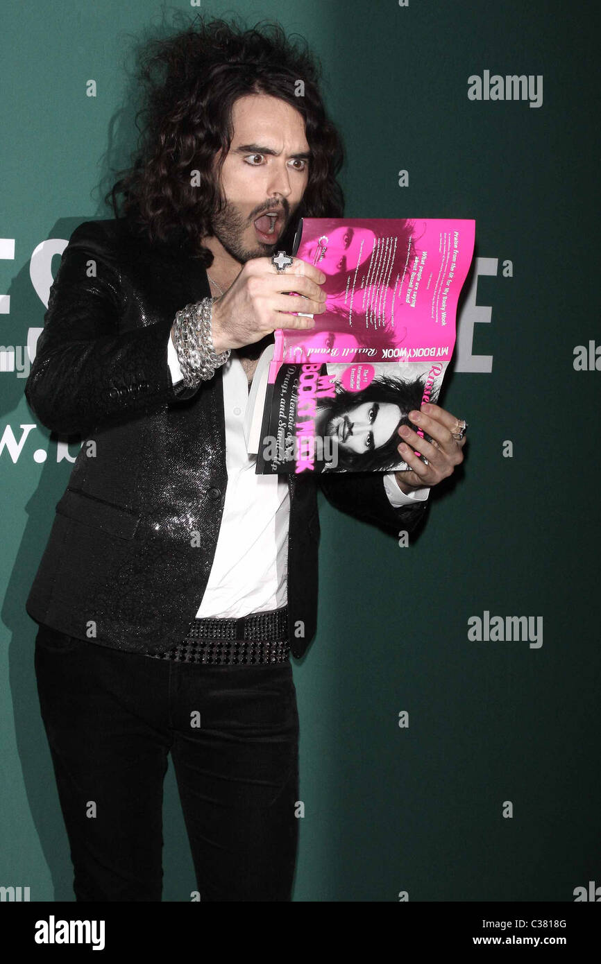 Russell Brand signs copies of his book 'Russell Brand: My Booky Wook ...