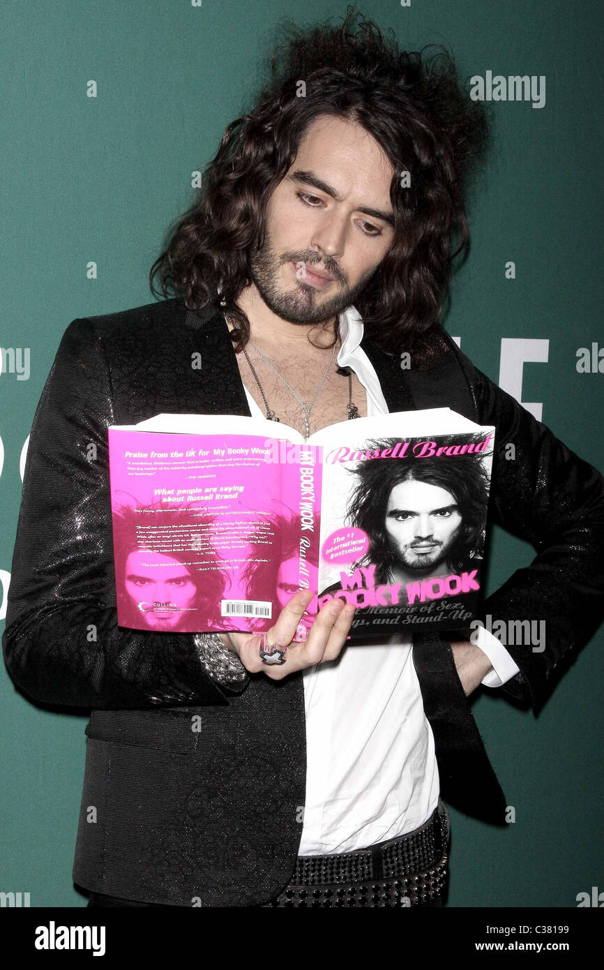 Russell Brand signs copies of his book 'Russell Brand: My Booky Wook ...