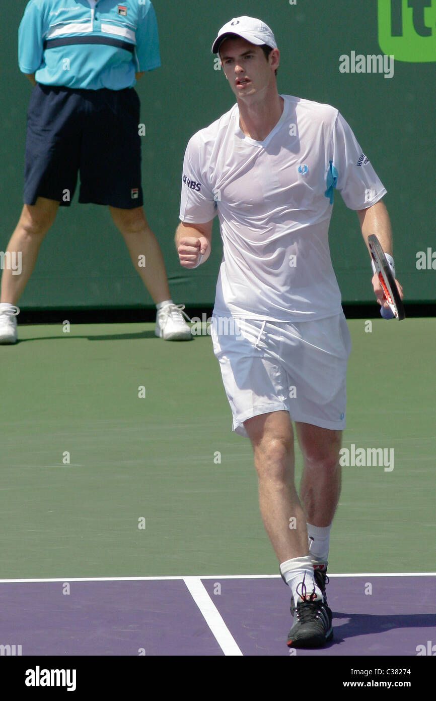 Andy Murray Day 9 of the Sony Ericsson Open at the Crandon Park Tennis ...