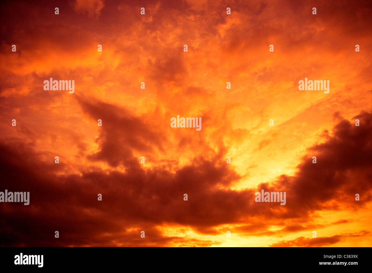 dramatic red sky at sunset Stock Photo - Alamy