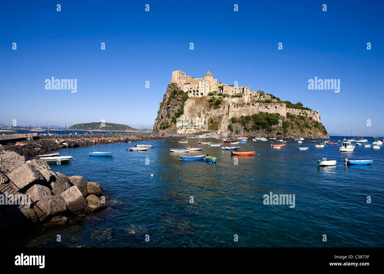 Aragonese castle, Ischia island,Campania,Italy,Europe Stock Photo - Alamy