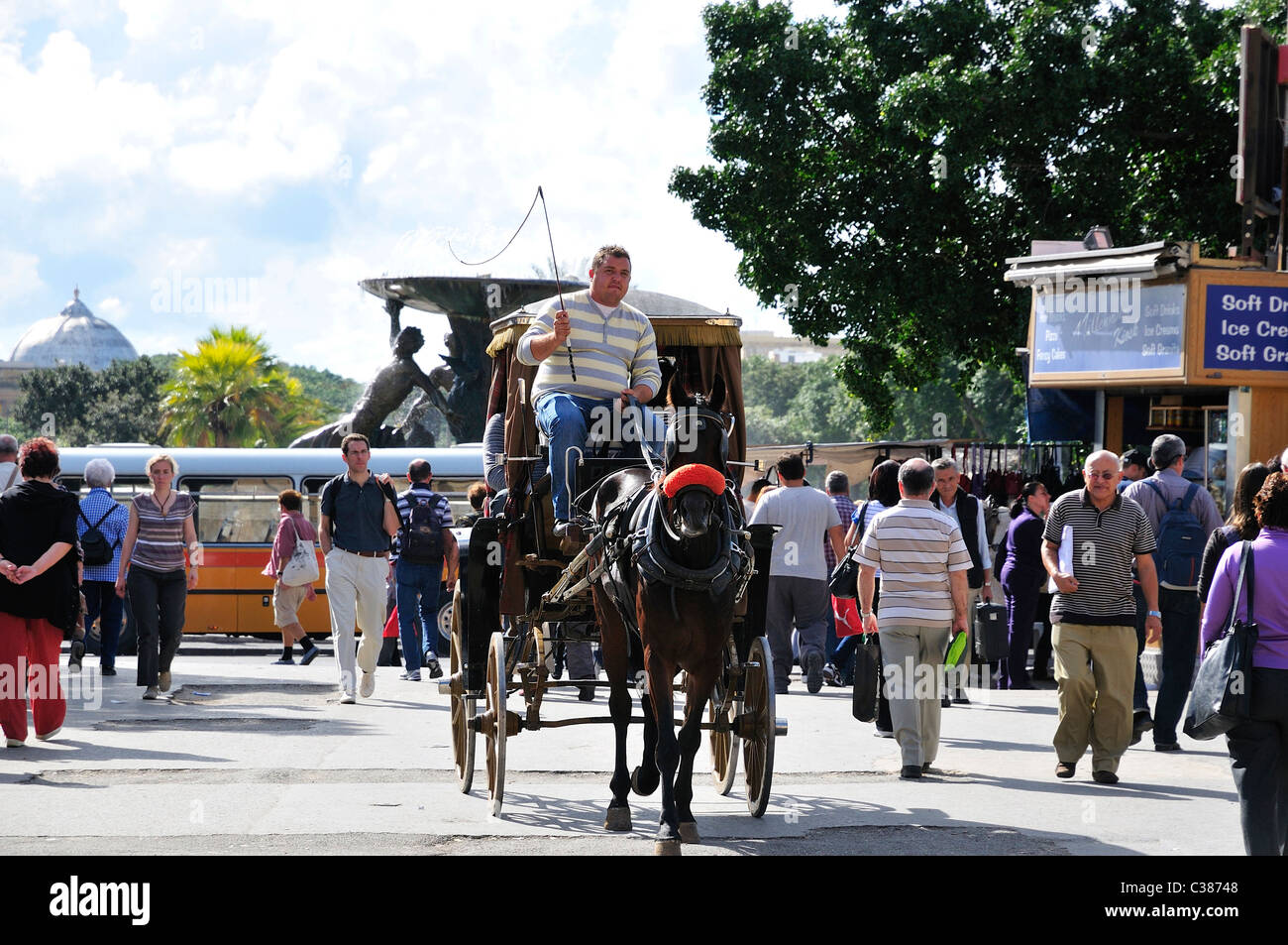 Coach in City Gate, Valletta, Malta, Europe Stock Photo - Alamy
