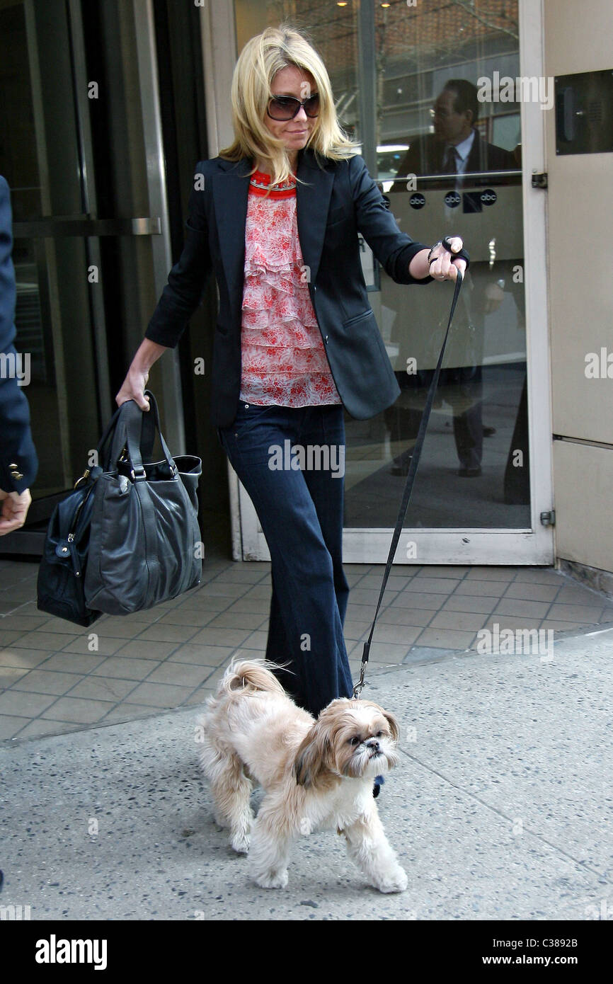 Kelly Ripa leaving ABC studios with her dog Chewie New York City, USA ...
