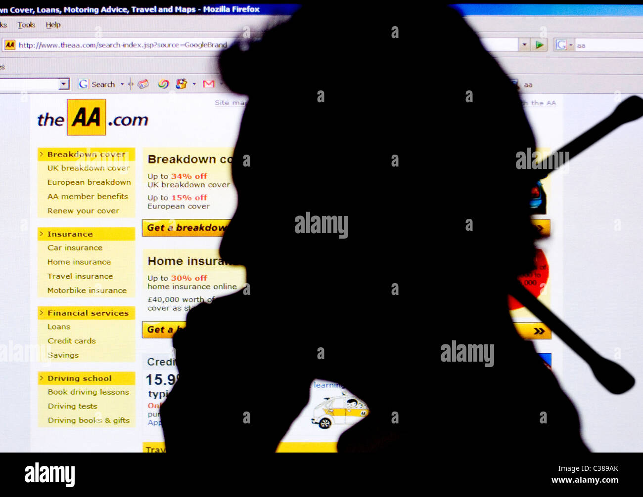 Illustrative image of the AA website Stock Photo - Alamy