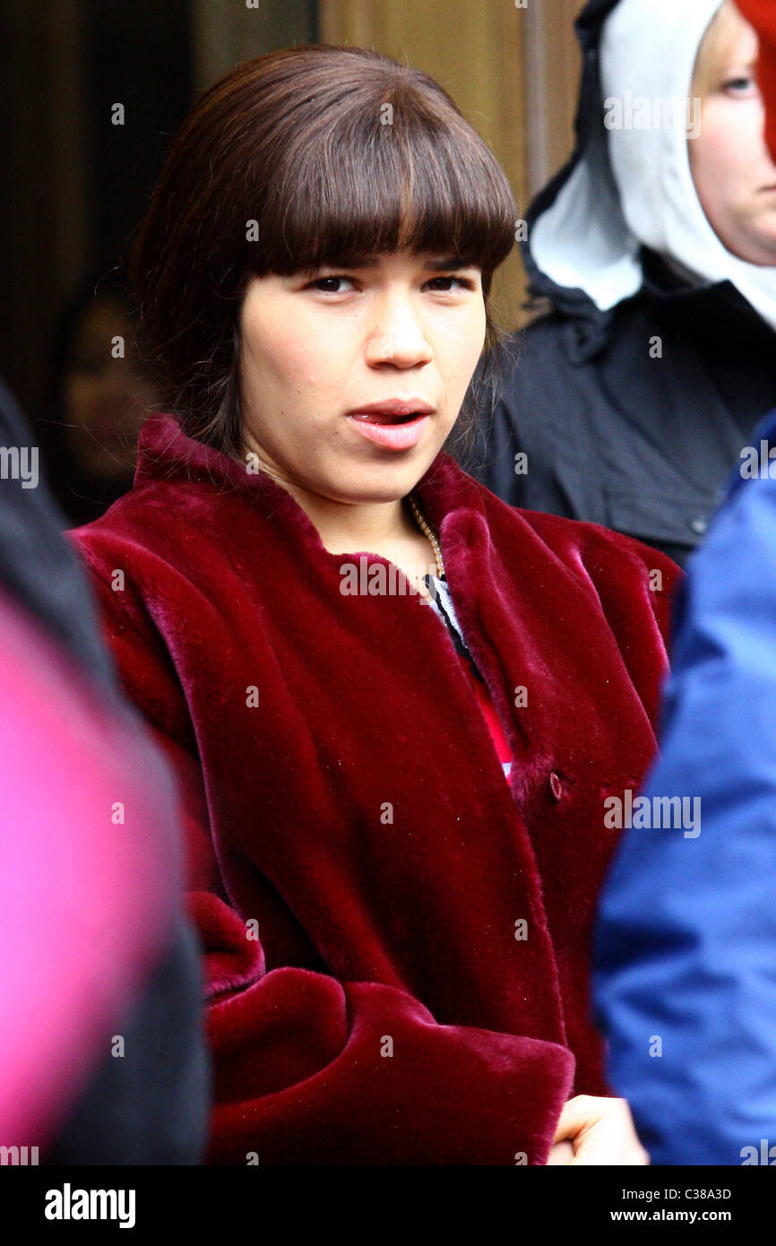 America Ferrera on the set of 'Ugly Betty' filming in Manhattan New ...