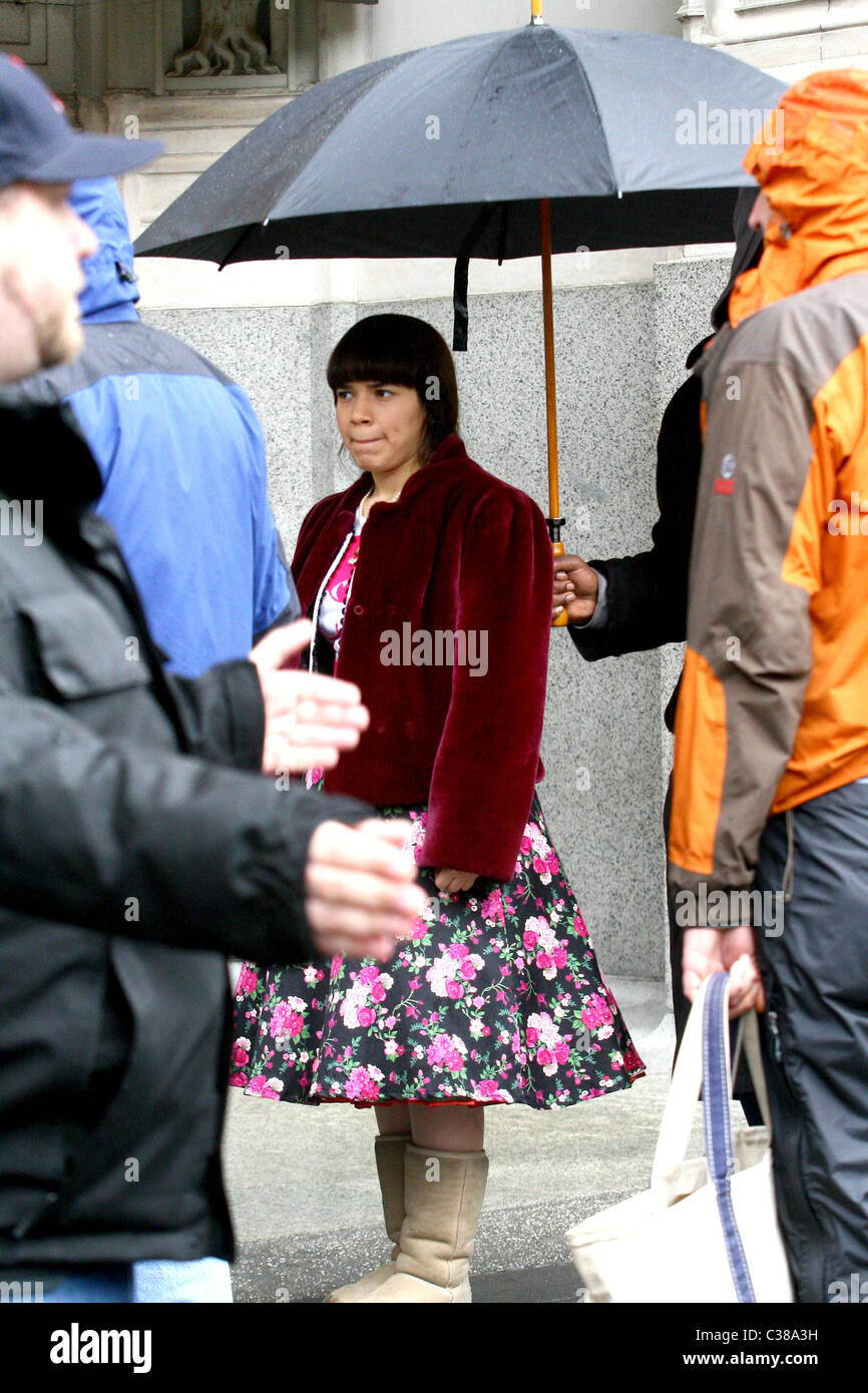 America Ferrera on the set of 'Ugly Betty' filming in Manhattan New ...