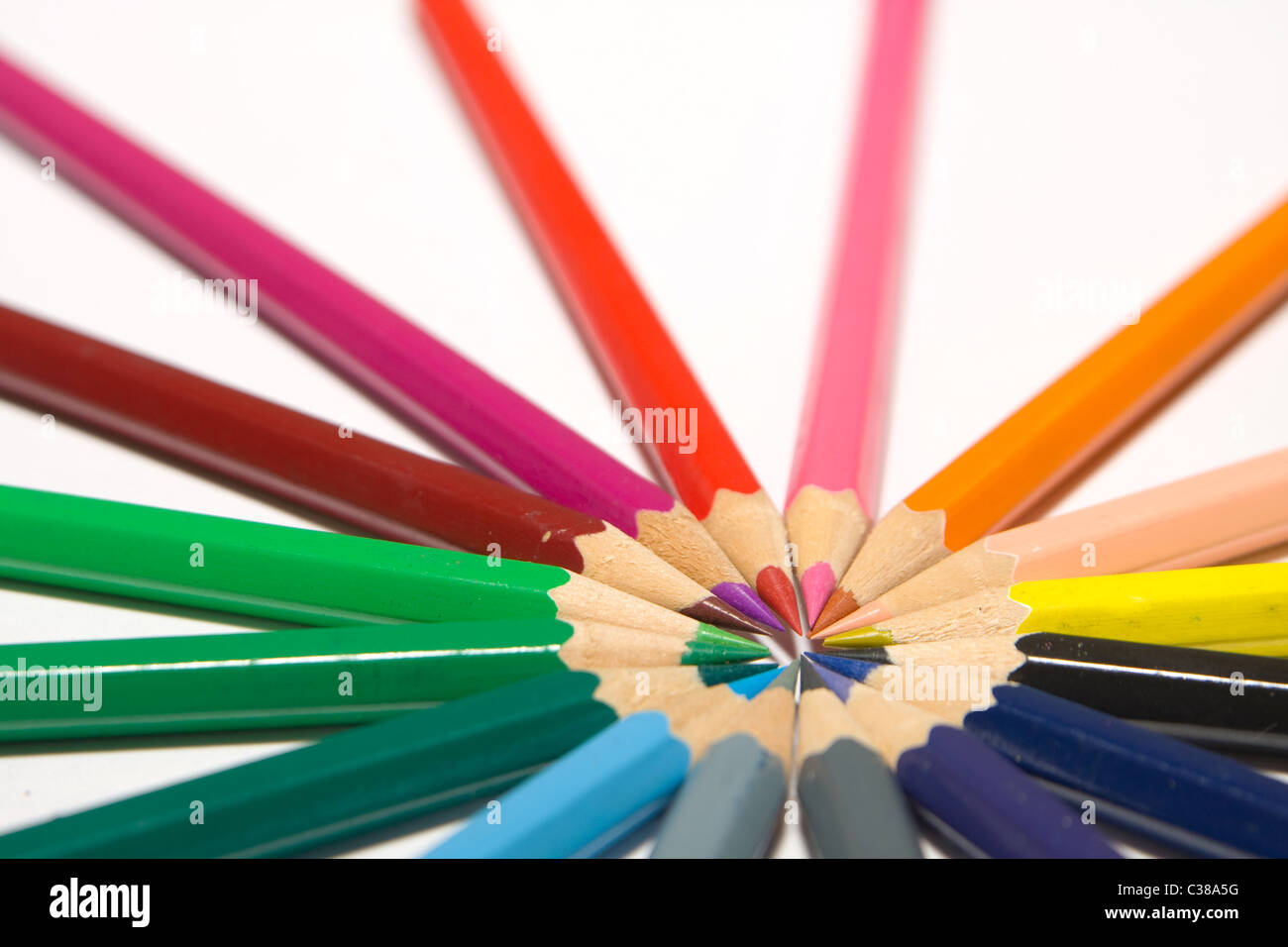 Crayons circular hi-res stock photography and images - Alamy