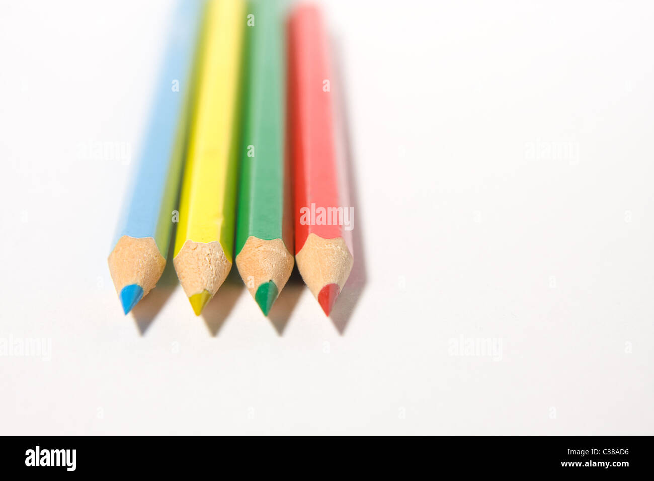 Colorful pencils against a white background, crayons Stock Photo - Alamy
