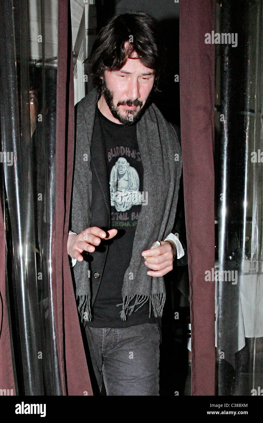 A drunk-looking Keanu Reeves leaving Il Sole in West Hollywood Los ...