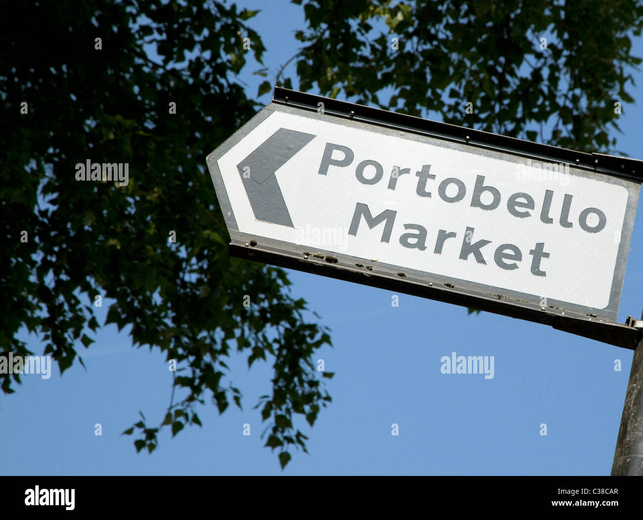 Sign for Portobello Road market, London Stock Photo - Alamy