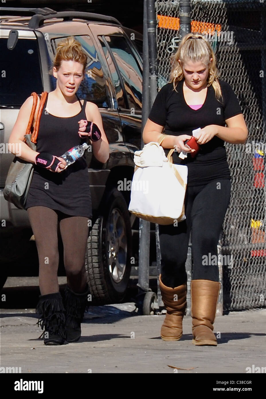 Hilary Duff leaves a pilates class with a friend in San Fernando Valley ...