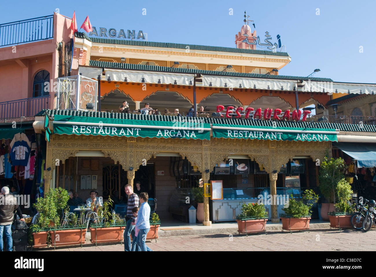 Cafe Argana at Djemma el Fna , Marrakech, Morocco Stock Photo - Alamy