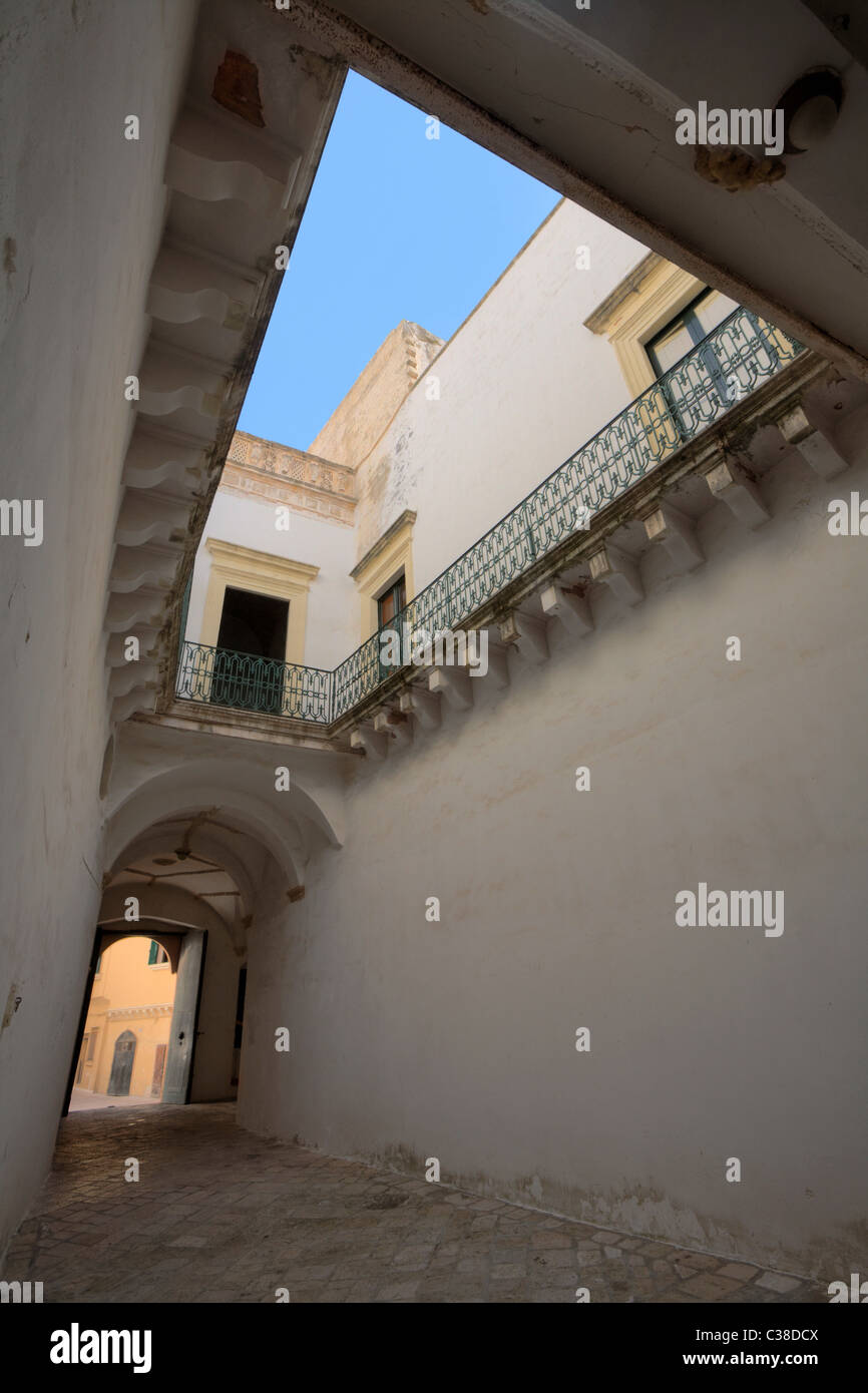 Atrium, old house, Gallipoli, Apulia, Italy, Europe Stock Photo - Alamy