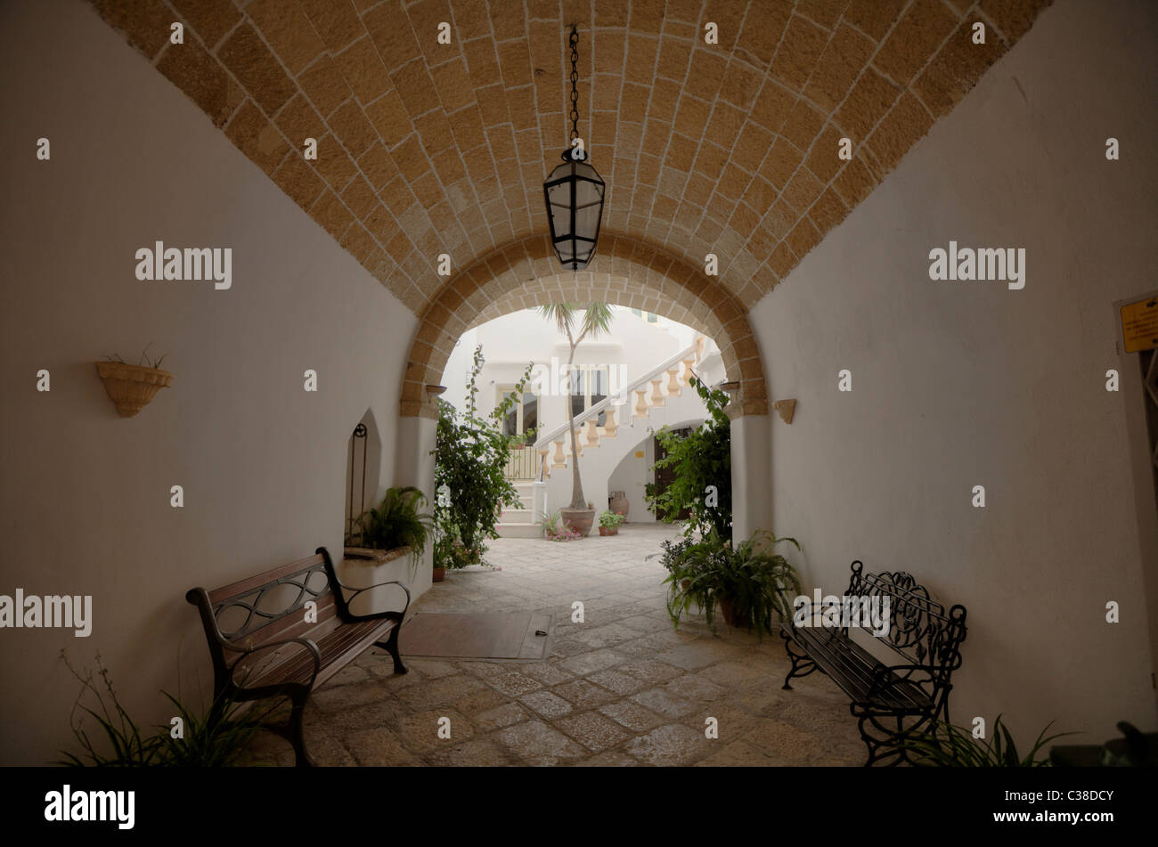 Atrium, old house, Gallipoli, Apulia, Italy, Europe Stock Photo - Alamy
