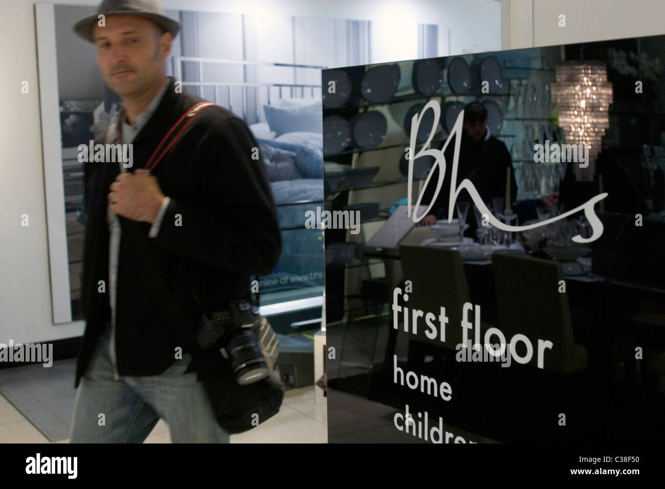 A customer shopping inside the BHS store on Oxford Street, London Stock ...