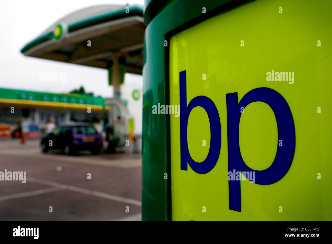 The BP sign on the BP board at a petrol station in London Stock Photo ...