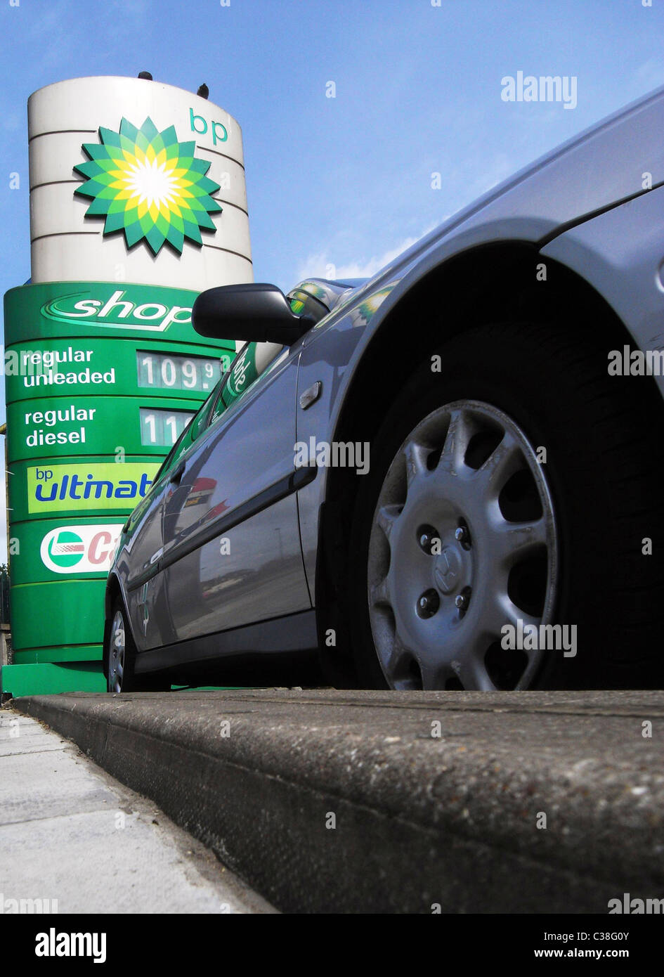 A BP prices board showing petrol prices from 2008 Stock Photo - Alamy