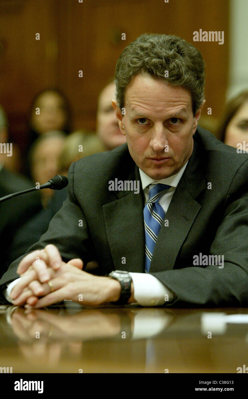 United States Secretary of the Treasury Timothy Geithner testifying ...
