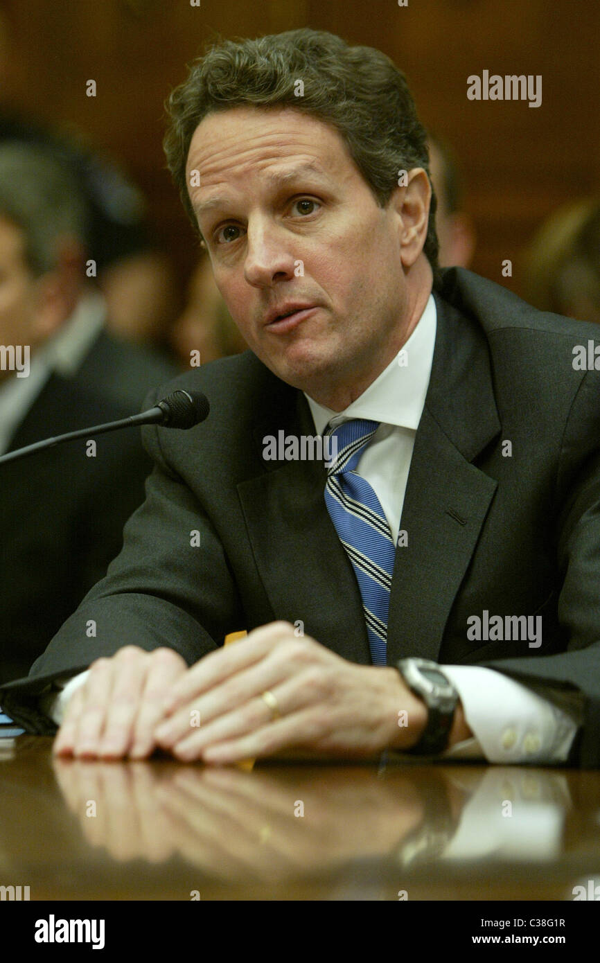 United States Secretary of the Treasury Timothy Geithner testifying ...