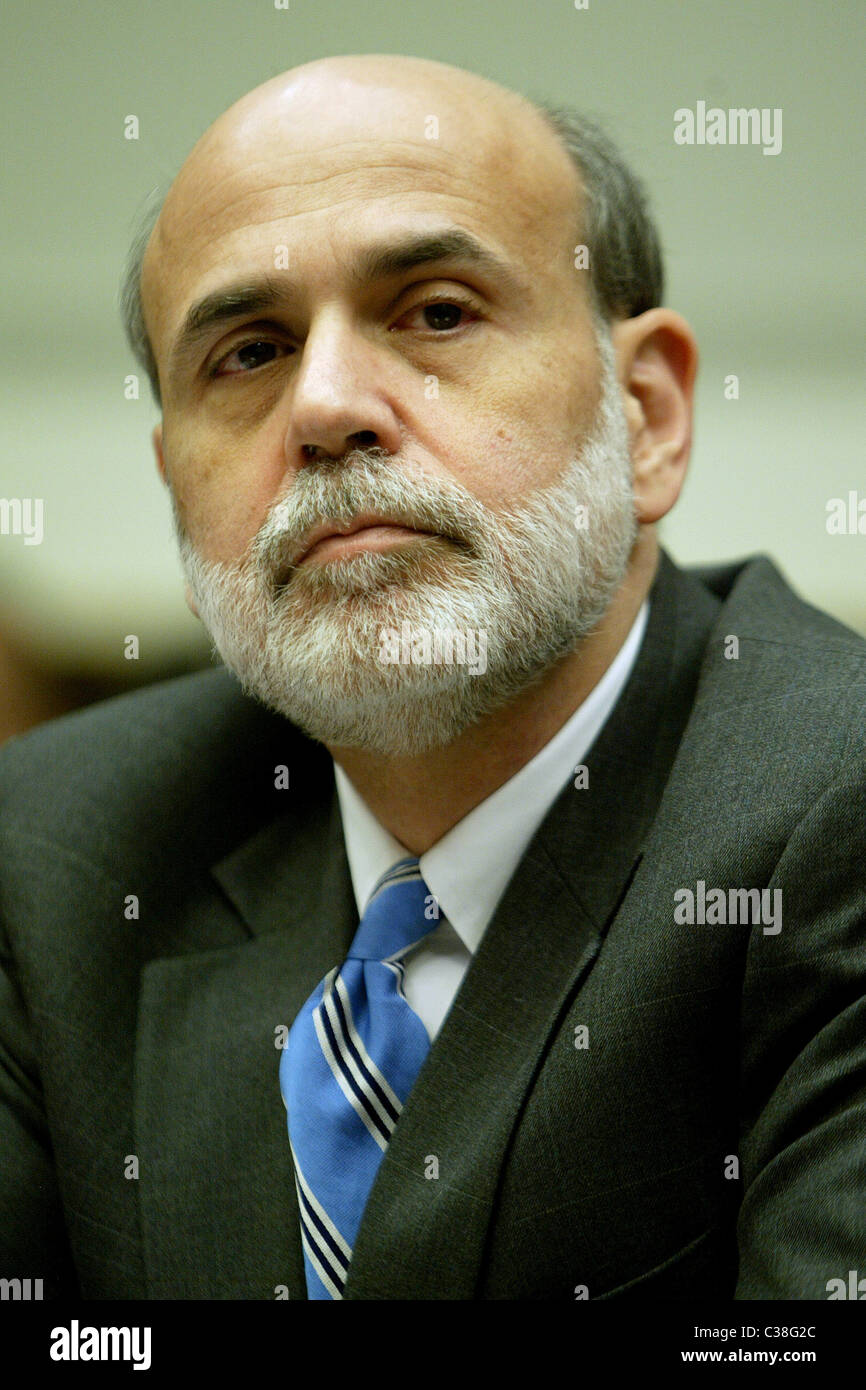 Federal Reserve Chairman Ben Bernanke testifying before the House ...