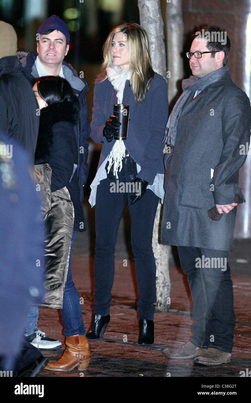 Jennifer Aniston on the set of her new film 'The Baster' shooting in ...