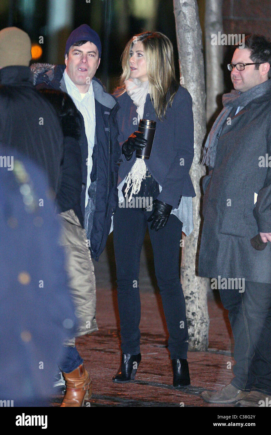 Jennifer Aniston on the set of her new film 'The Baster' shooting in ...