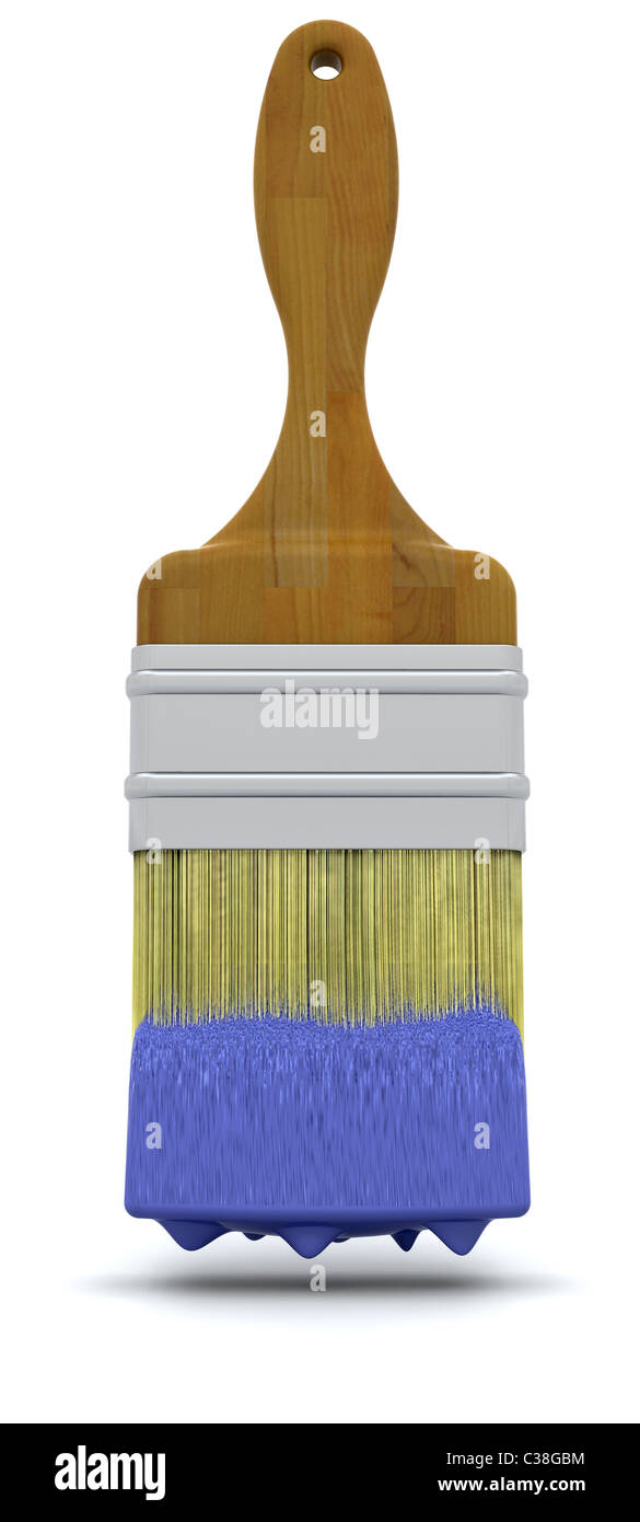 3d render of a paint brush isolated on white Stock Photo - Alamy