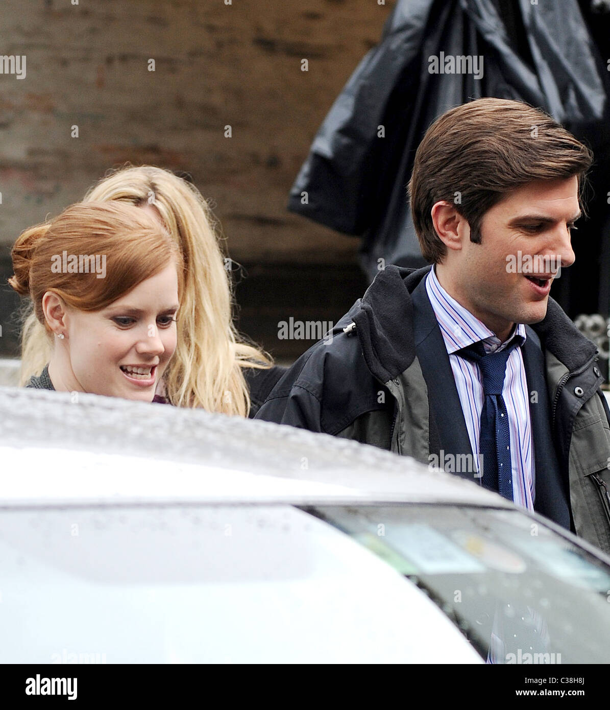 Amy Adams and Adam Scott on the set of their new film 'Leap Year ...