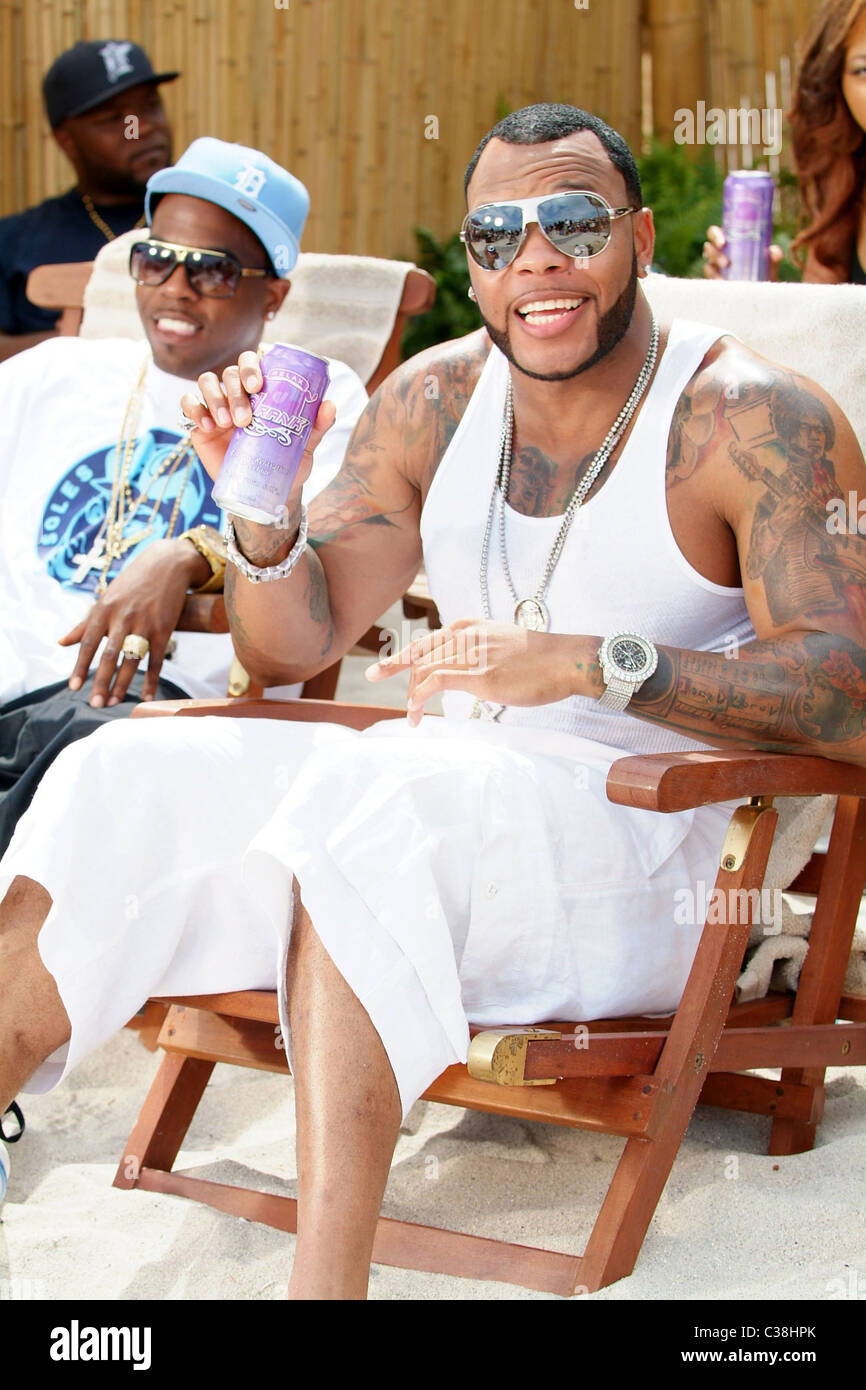 Flo Rida on the set of his new music video. Miami Beach, Florida - 10. ...