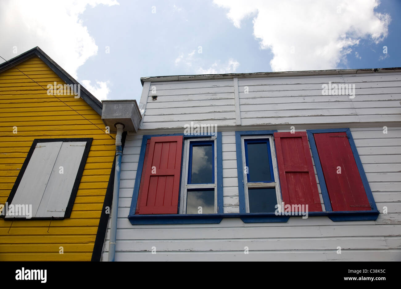 Colonial Timber architecture - colour in Antigua Stock Photo - Alamy