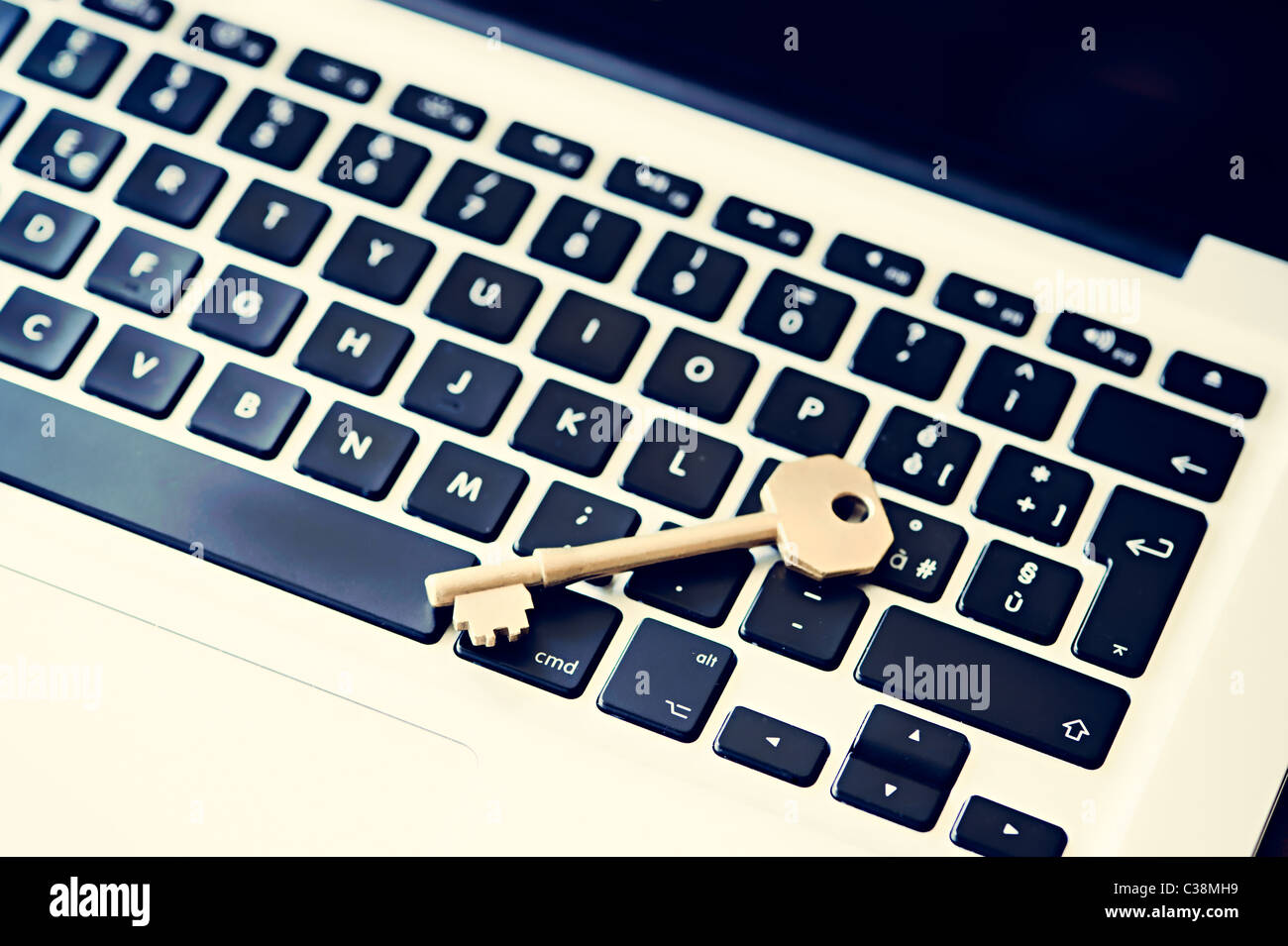 key on a laptop keyboard, password concept Stock Photo - Alamy